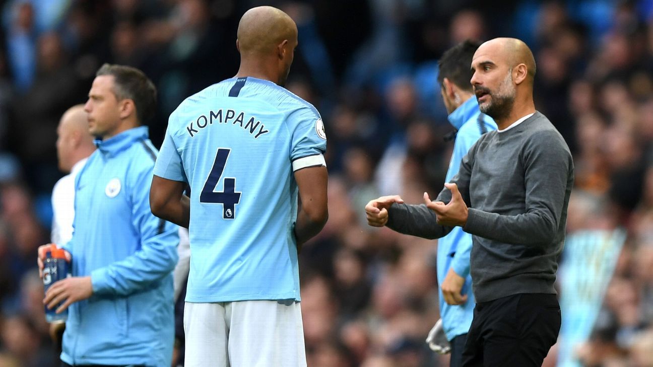 Pep Guardiola: Injury history a factor in Vincent Kompany extension ...