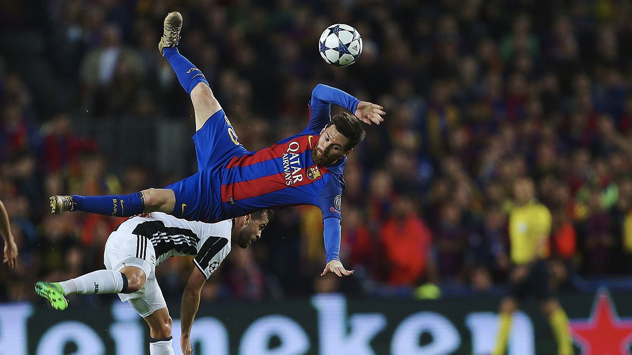 Los memes de la gran caída de Messi en Barcelona-Juventus - ESPN