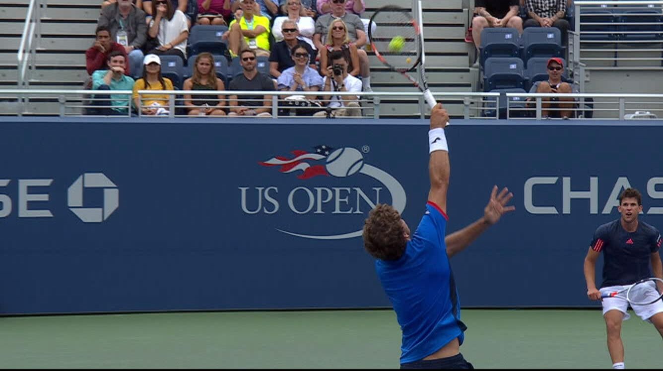 Busta comes to the net for overhead smash - ESPN Video