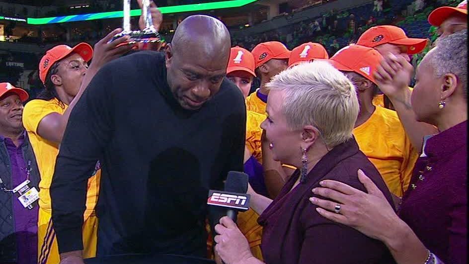 Magic had words of wisdom for Sparks before Game 5 - ESPN Video