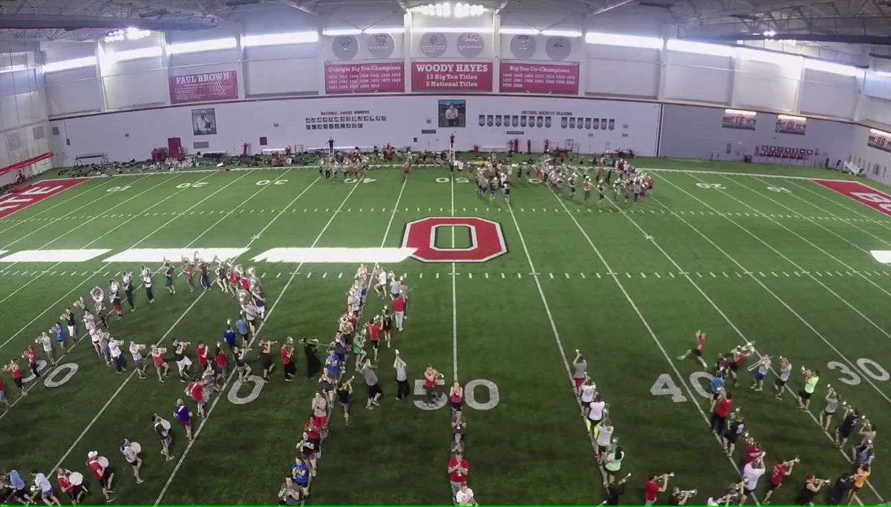 OSU marching band creates famous 'Ohio' formation - ESPN Video