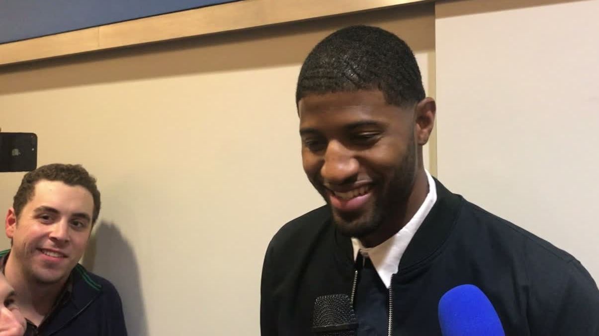 George jokes about Melo being out: 'More shots' - ESPN Video