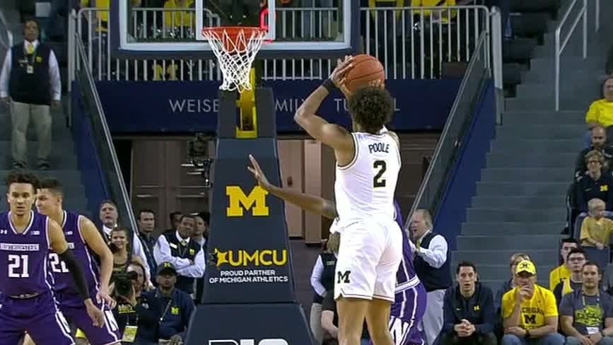 Poole sinks three to give Michigan comfortable lead - ESPN Video