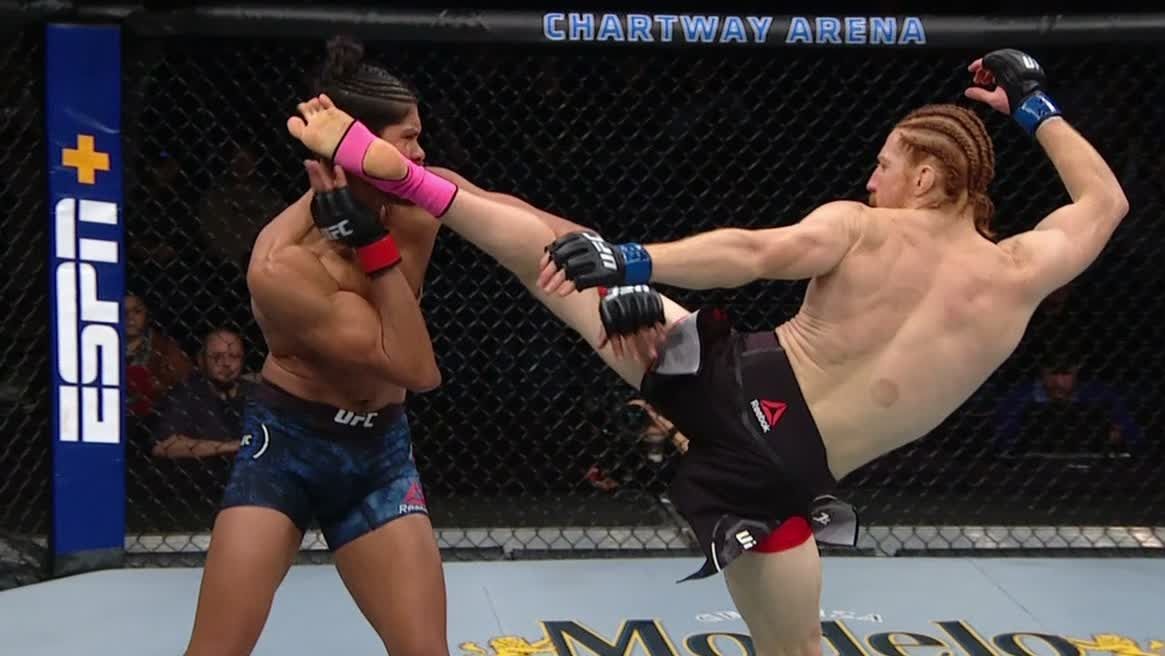 'Alpha Ginger' tags opponent with high kick - ESPN Video