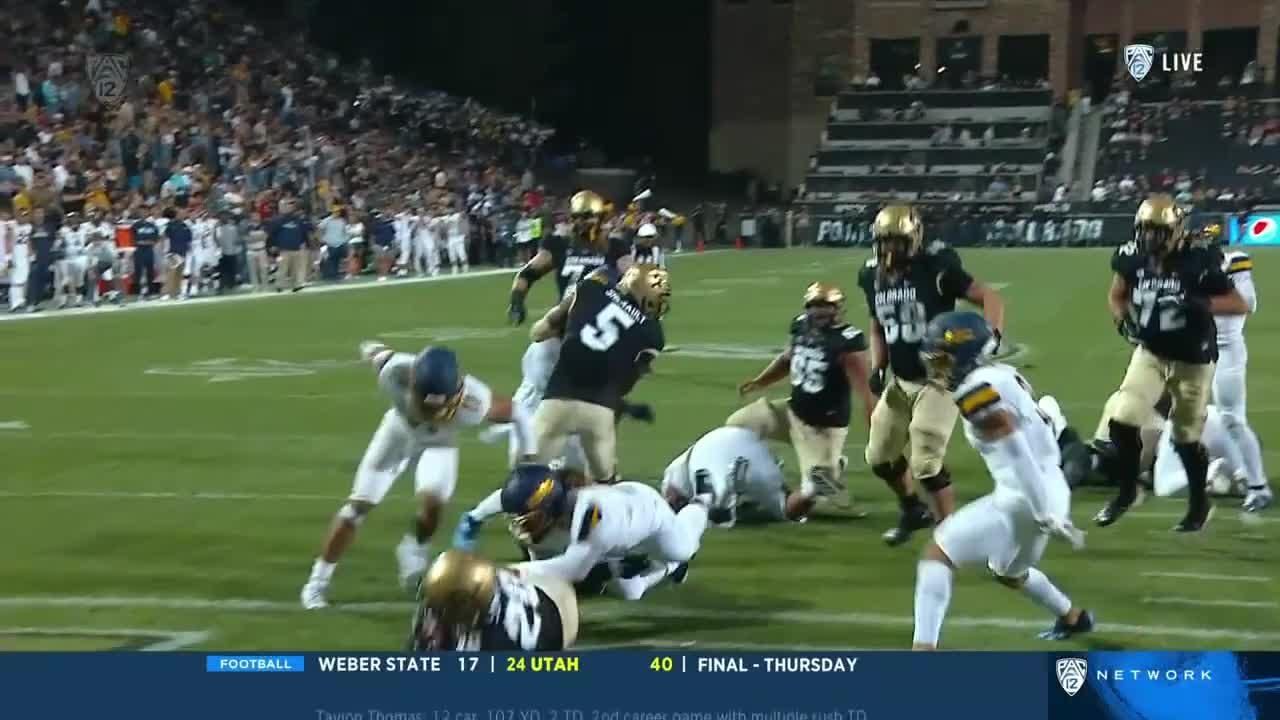 End Zone Deion Smith Scores 5 Yard Rushing Td Vs Northern Colorado