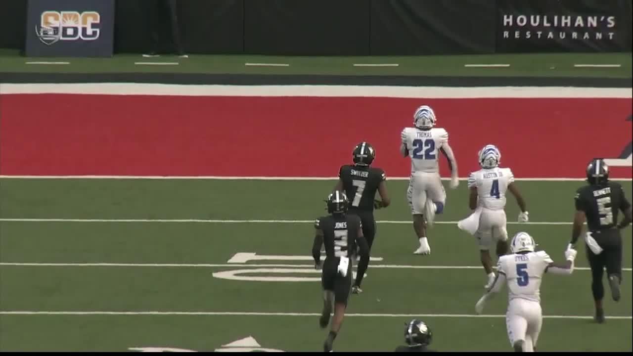 Brandon Thomas crosses goal-line for 70-yard Rushing touchdown - ESPN Video