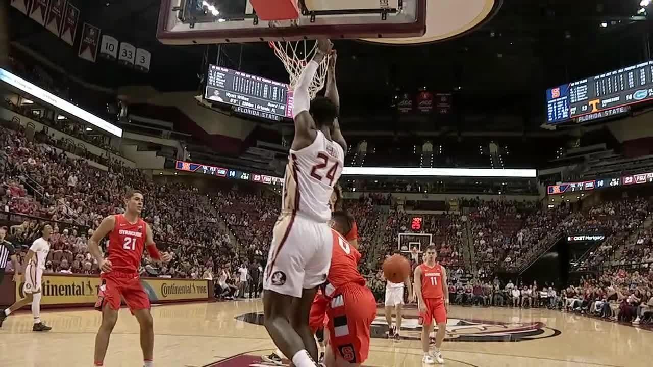 Naheem McLeod elevates for alley-oop slam - ESPN Video