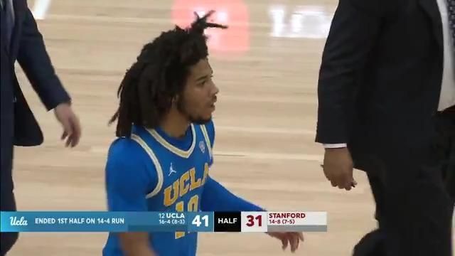 Tyger Campbell's buzzer-beater gives UCLA 10-point lead at halftime ...