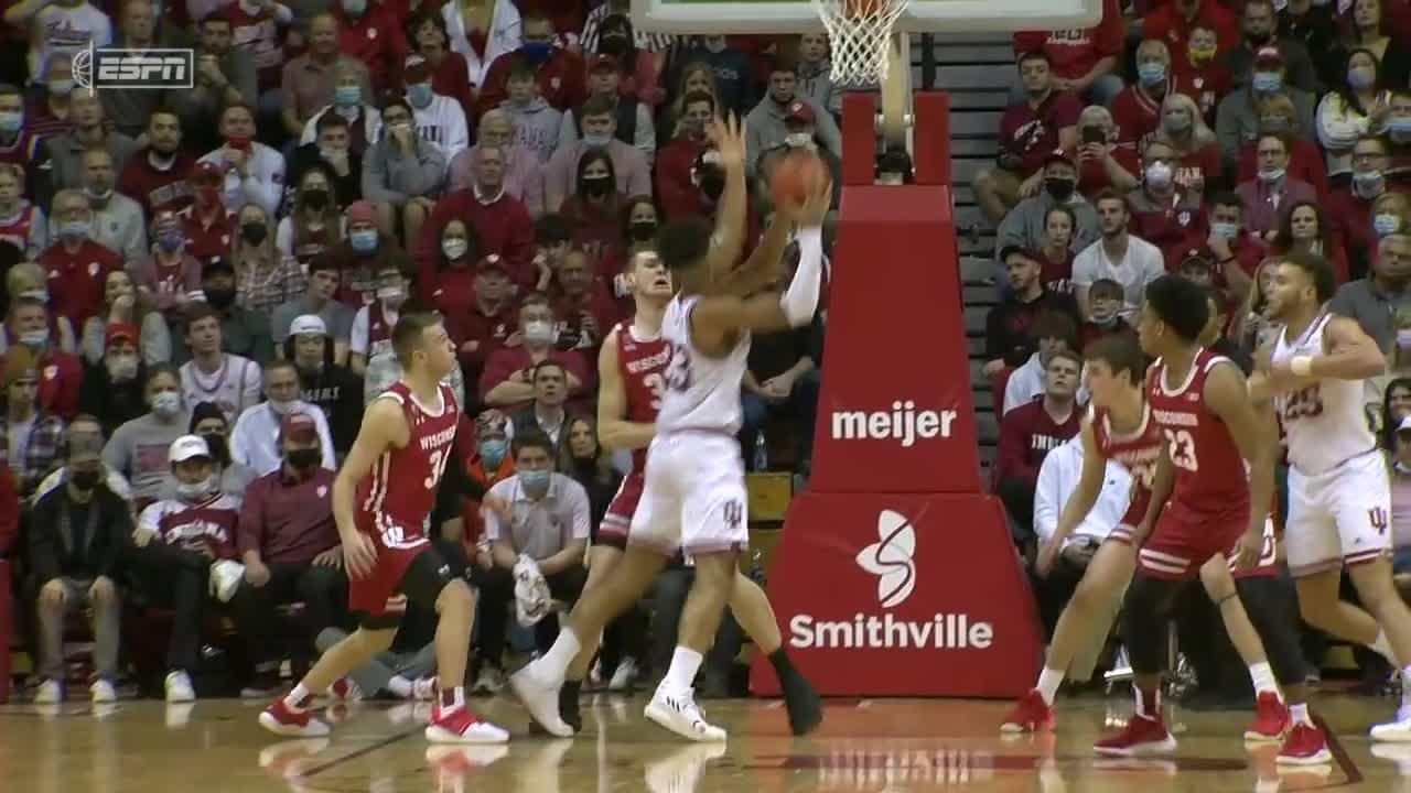 Jackson-Davis makes a strong move in the post for an and-1 - ESPN Video