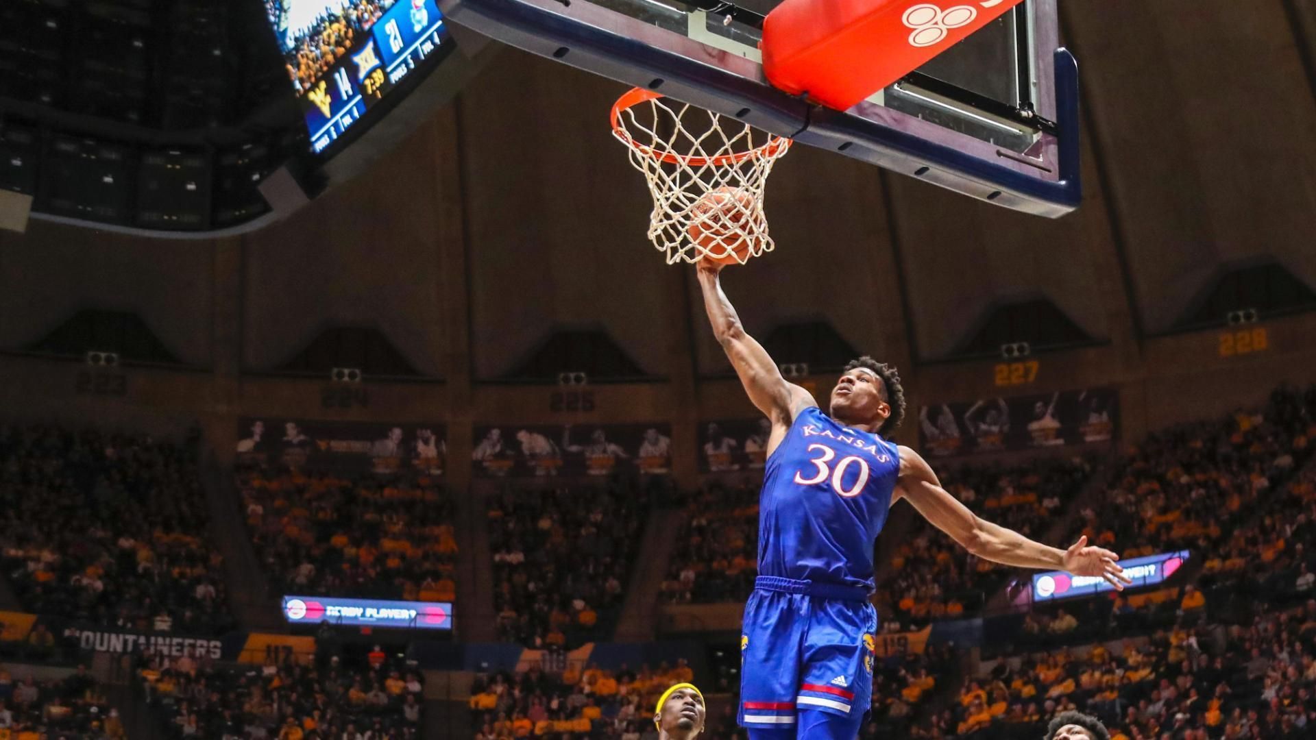 Ochai Agbaji throws one down against WVU - ESPN Video