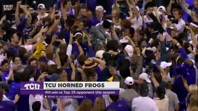 TCU fans storm the court after upsetting No. 6 Kansas - ESPN Video
