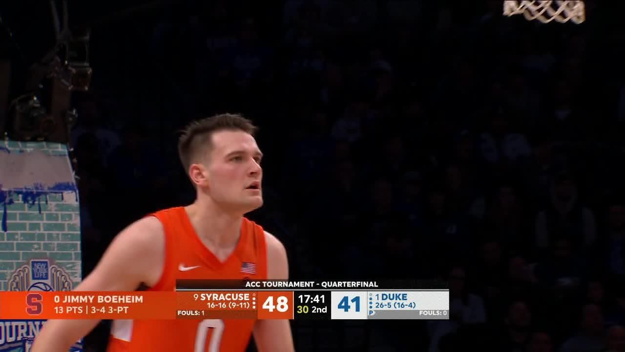 Jimmy Boeheim catches fire to start the second half - ESPN Video
