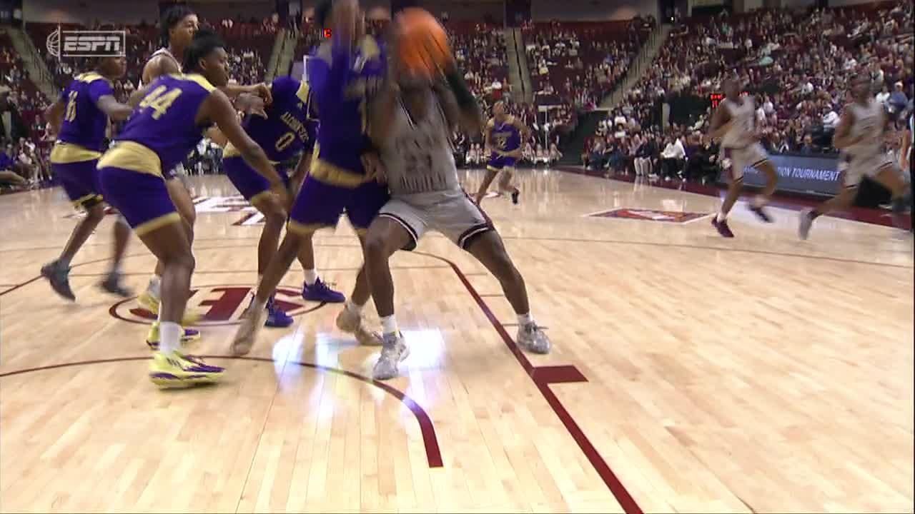 Tyrece Radford gets the and-1 to fall - ESPN Video