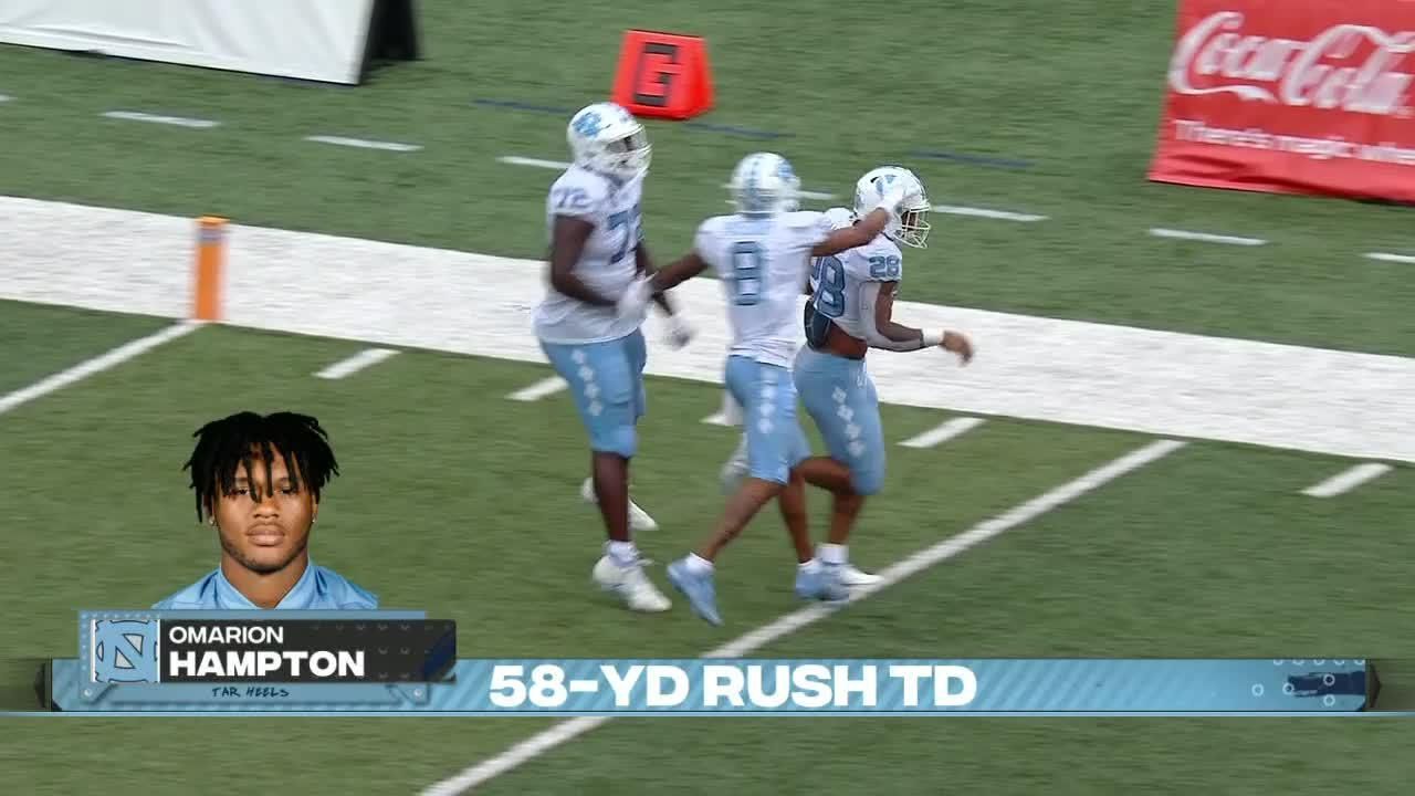 Omarion Hampton scores 58-yard rushing TD - ESPN Video