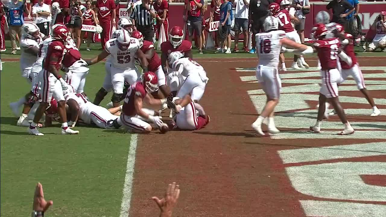 Touchdown! Jaheim Bell scores vs. Arkansas - ESPN Video