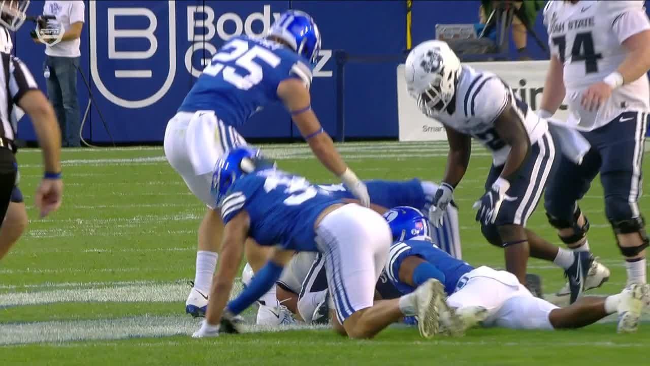BYU's Max Tooley get penalty for throwing a shoe - ESPN Video