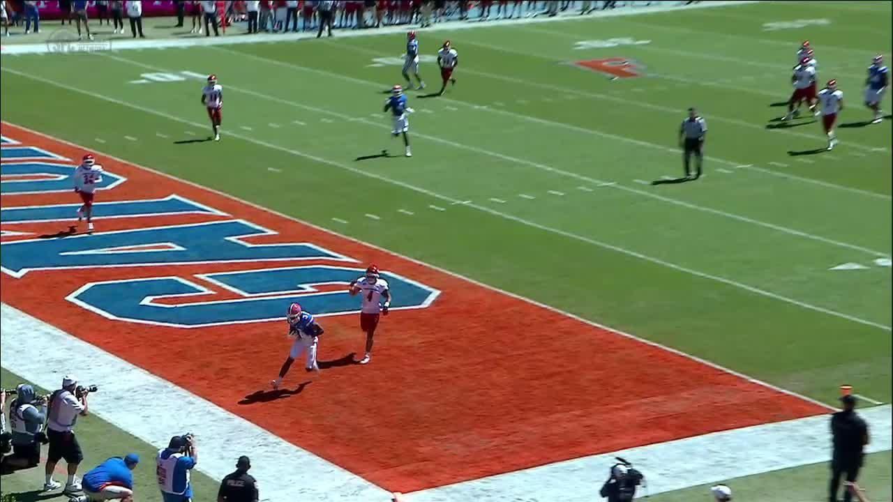Xzavier Henderson makes catch for 21-yard touchdown - ESPN Video