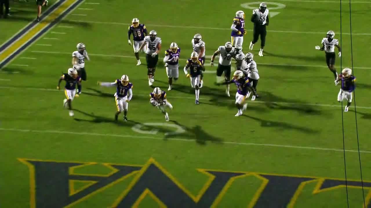 Julius Wood picks it off and goes all the way for a ECU TD - ESPN Video