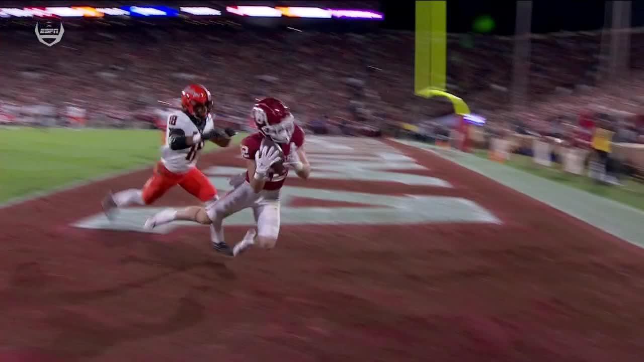 Dillon Gabriel throws dime to Drake Stoops for a Sooners' TD - ESPN Video