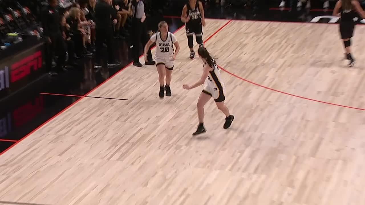 Kate Martin sinks transition 3 for Iowa - ESPN Video