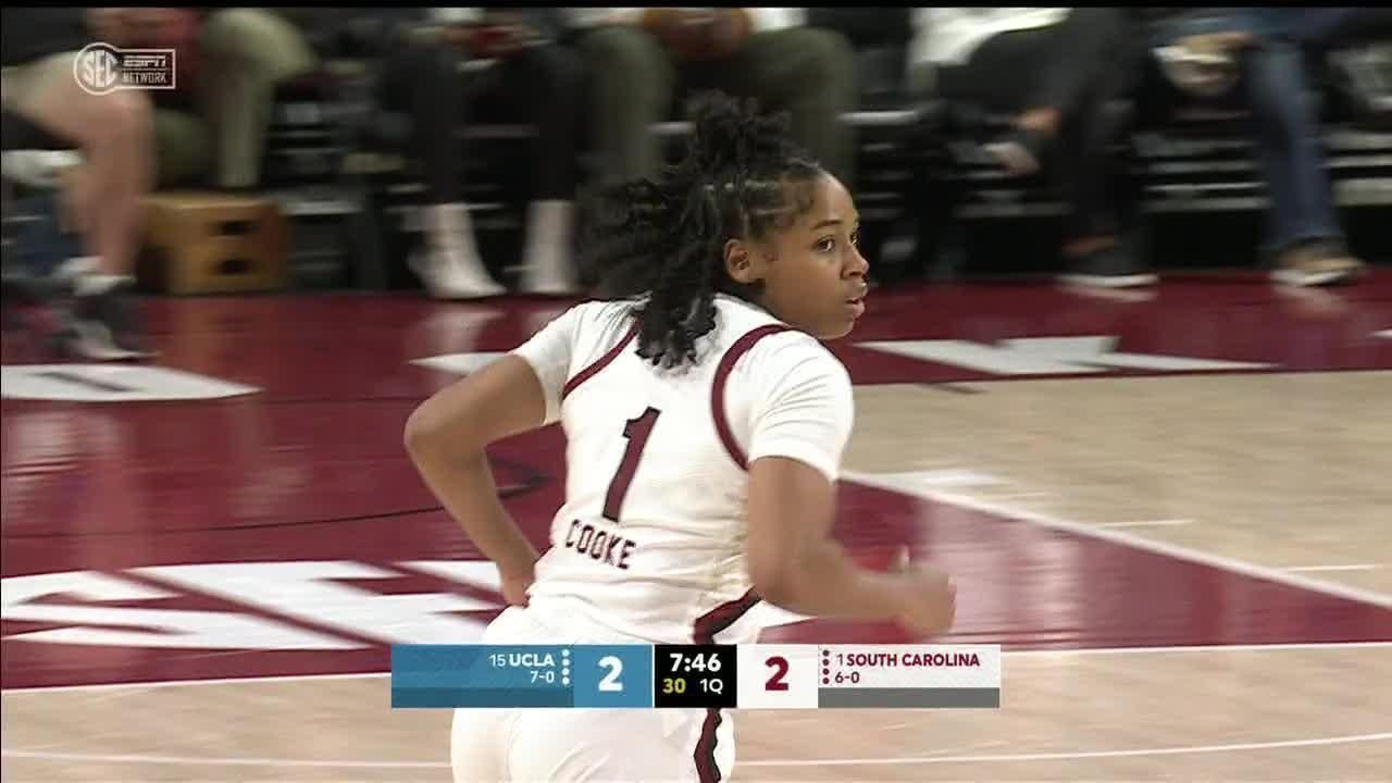 Zia Cooke drains early 3 for South Carolina - ESPN Video