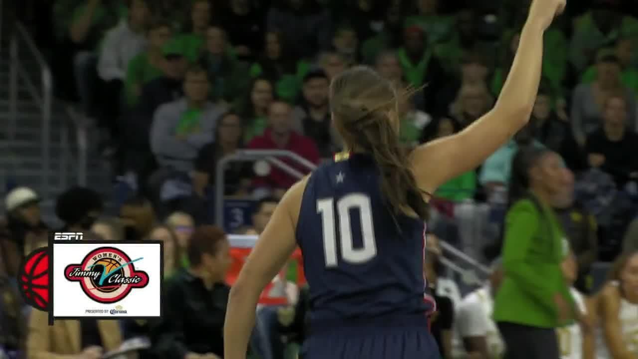 Nika Muhl splashes an early 3 for UConn - ESPN Video