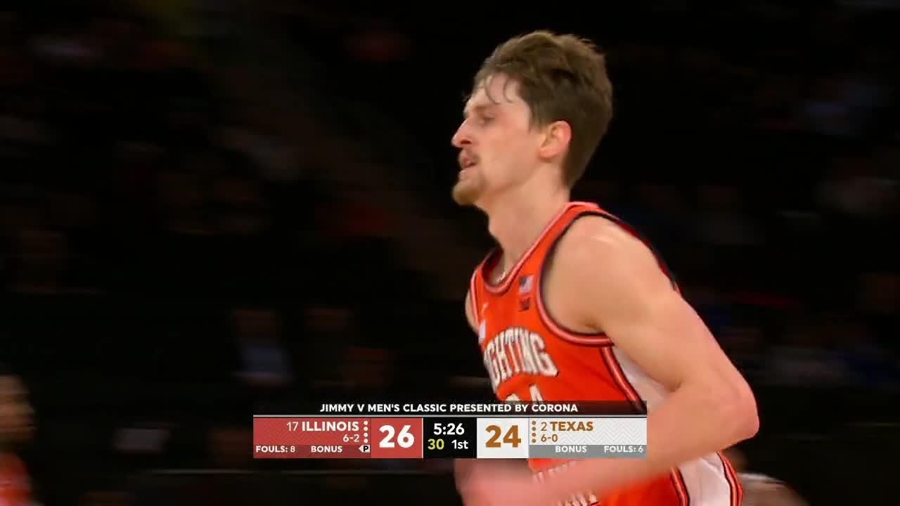 Matthew Mayer catches fire from 3 to give Illinois halftime lead - ESPN ...