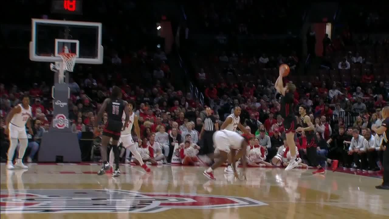 Rutgers' Cameron Spencer drains trey from top of the arc - ESPN Video