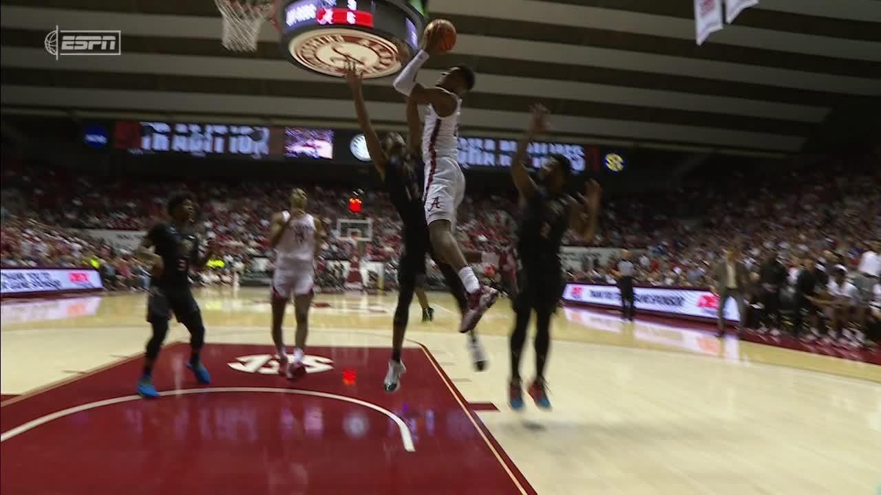 Brandon Miller gets the and-1 to fall for Alabama - ESPN Video