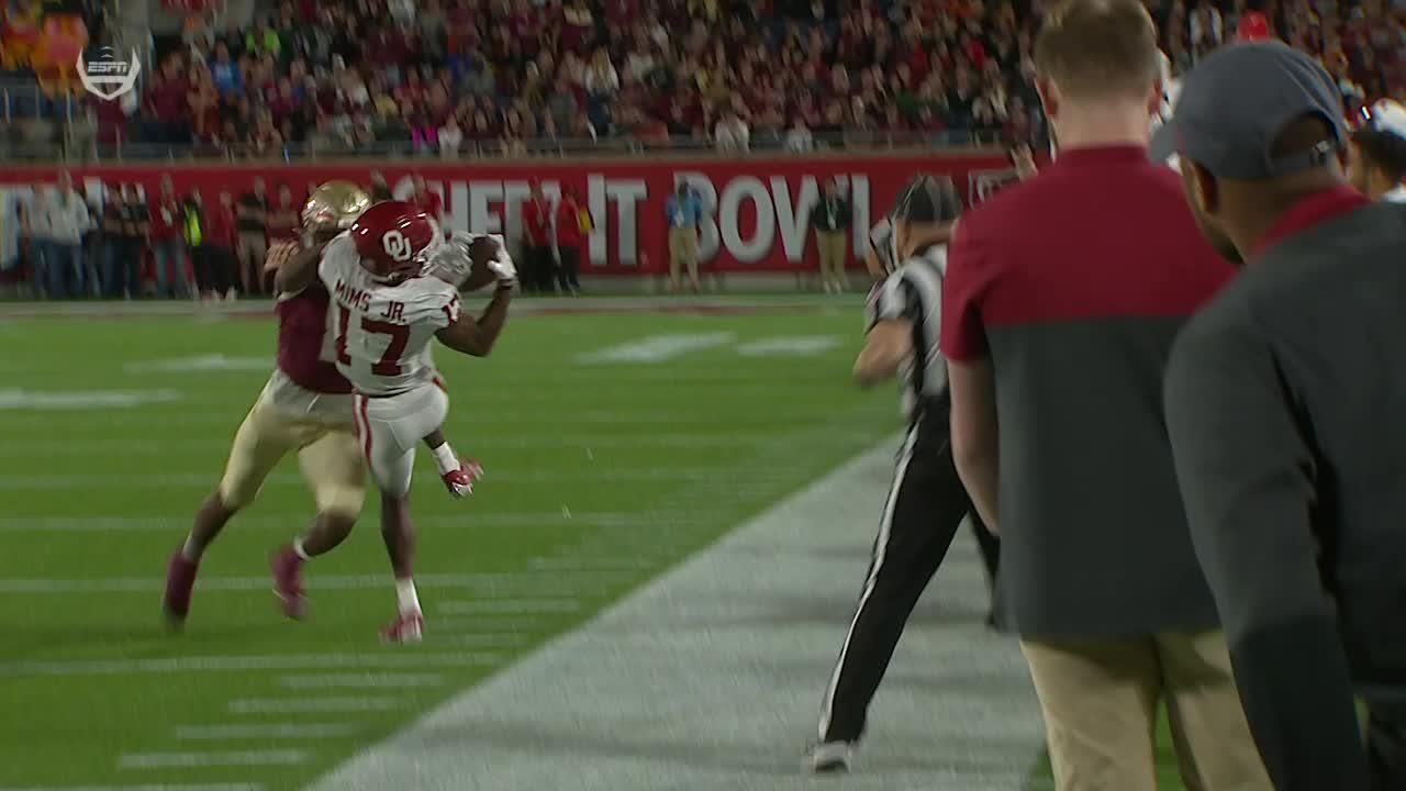Marvin Mims makes stellar catch on the sideline - ESPN Video