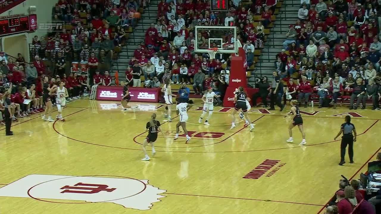 Isabelle Bourne drills deep 3 for Nebraska - ESPN Video