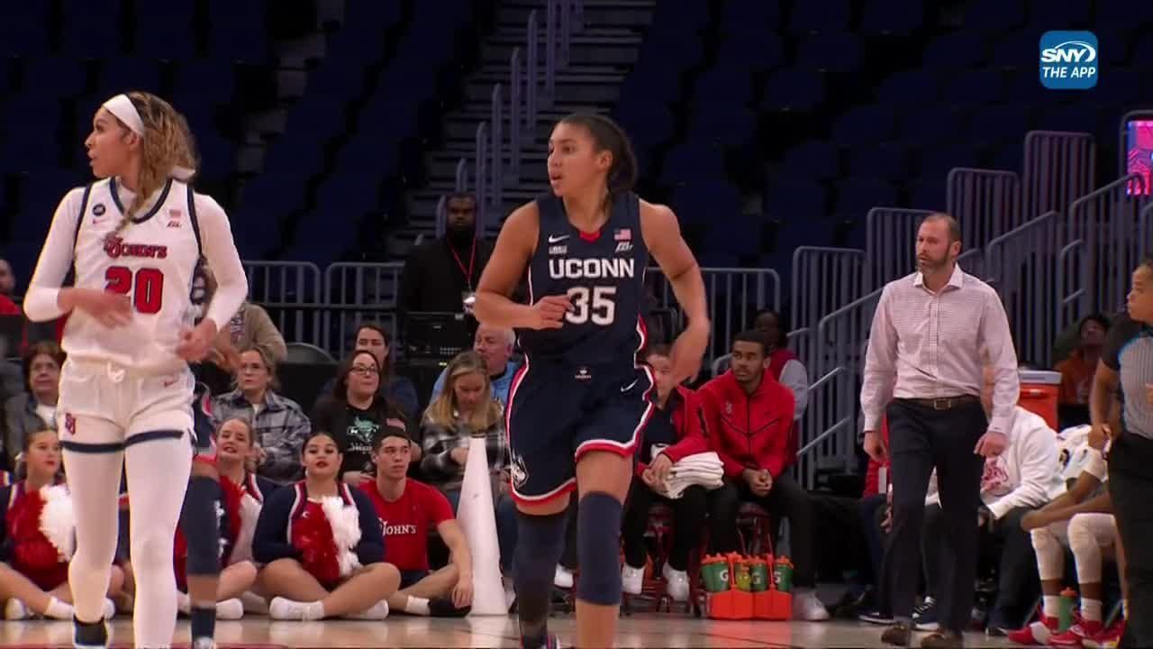 UConn's Azzi Fudd buries 3 for her first basket in return - ESPN Video