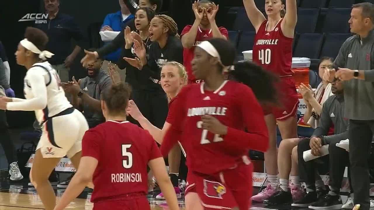 Hailey Van Lith nails the triple vs. Virginia Cavaliers - ESPN Video