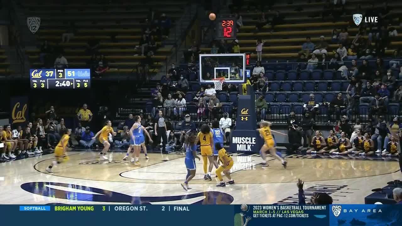 Jayda Curry drills triple in from California Golden Bears vs. UCLA ...