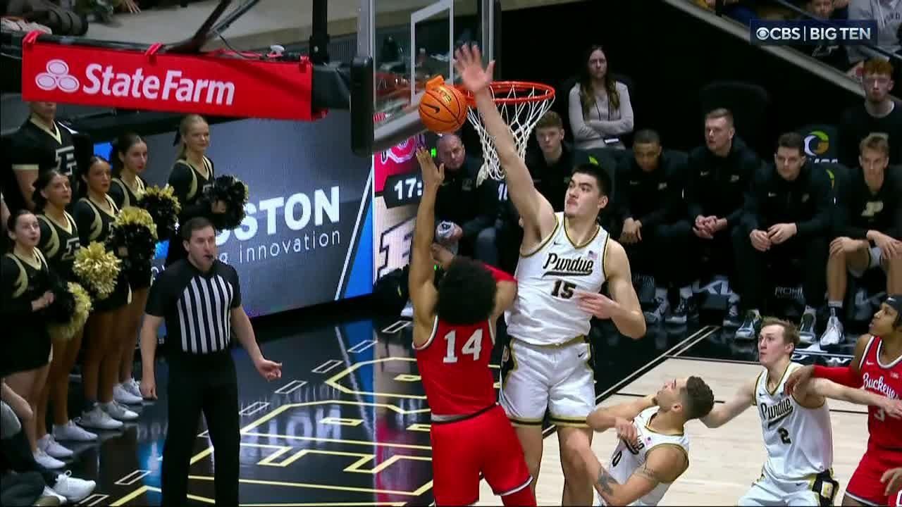 Zach Edey elevates for a Purdue block - ESPN Video