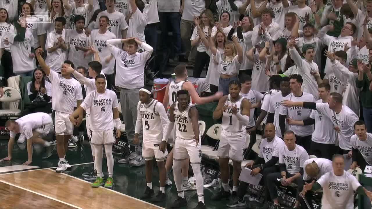 Tyson Walker increases Spartans' lead with another trey - ESPN Video