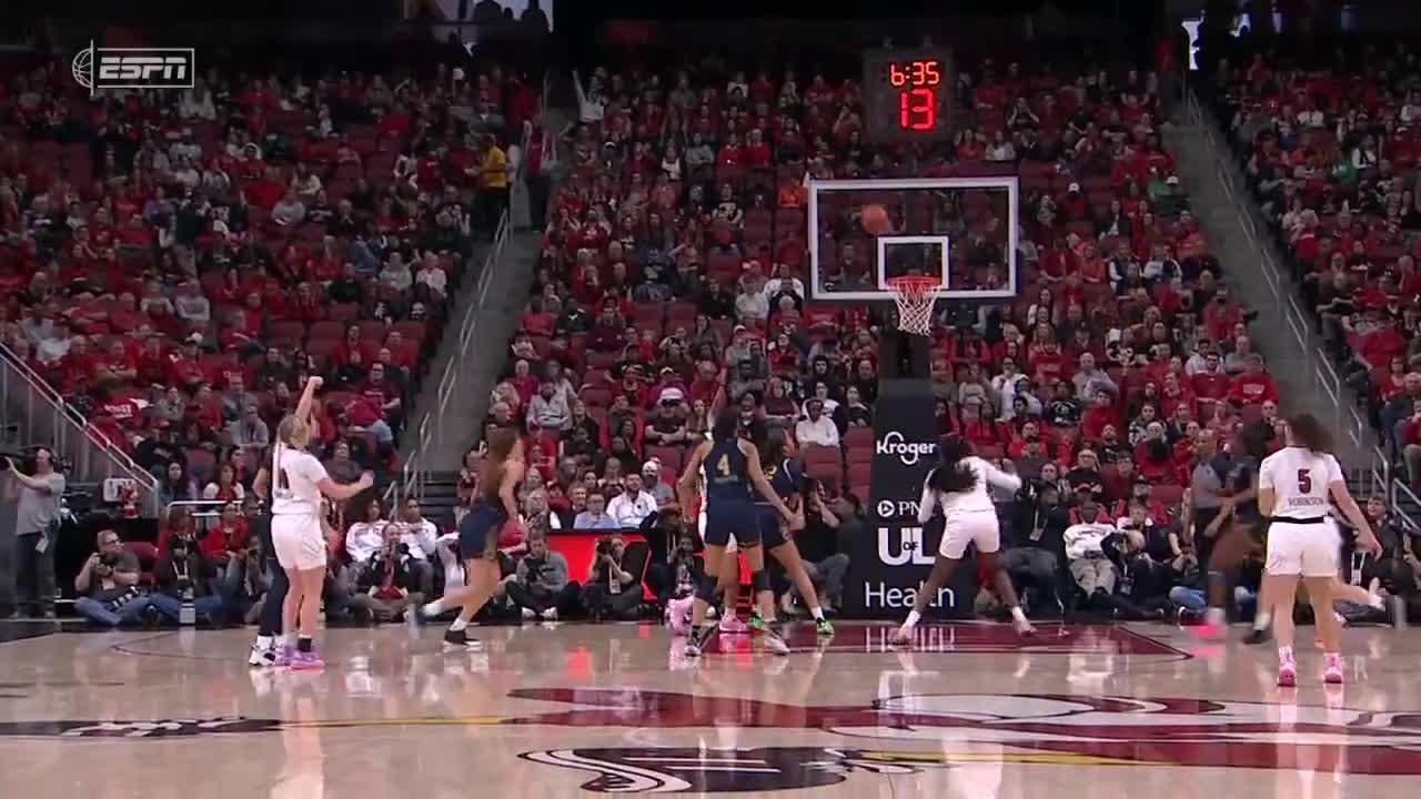 Hailey Van Lith shows off the range on triple - ESPN Video