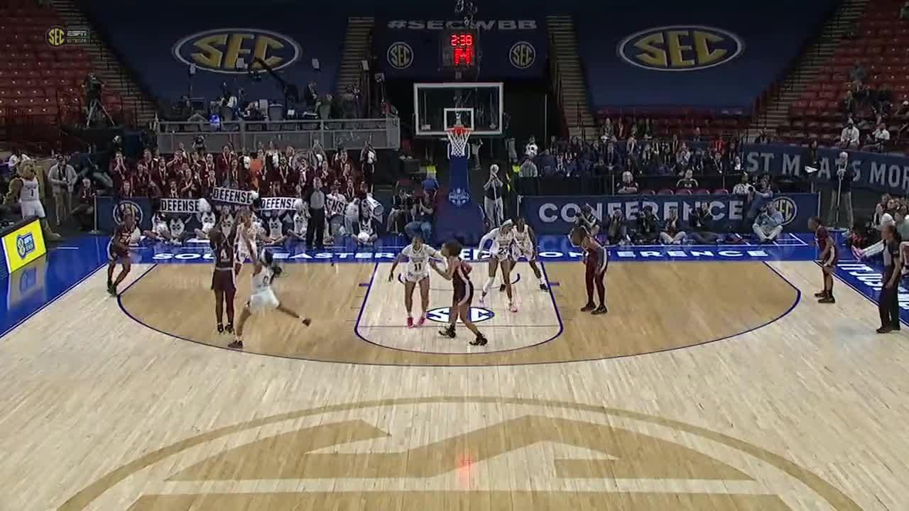 Kay Green buries 3-pointer against Mississippi State Bulldogs - ESPN Video