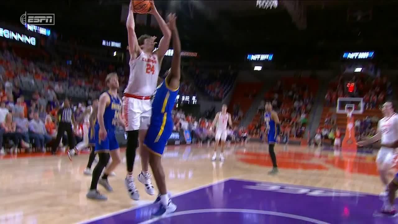 PJ Hall converts and-1 bucket for Clemson - ESPN Video