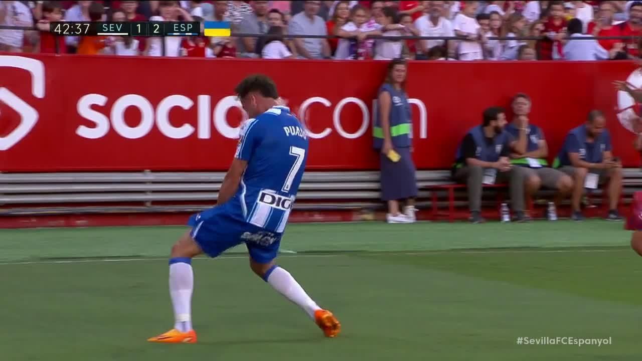 Javier Puado goal 43rd minute Sevilla 1-2 Espanyol - ESPN Video
