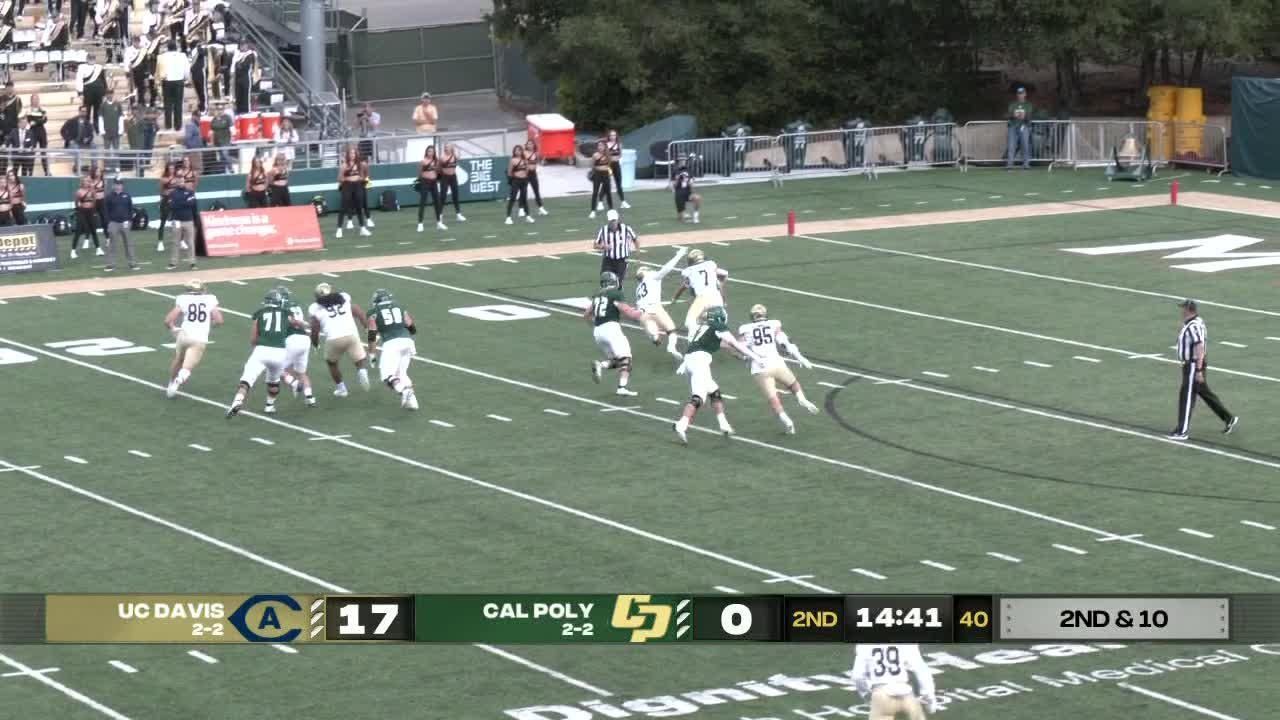 Evan Tattersall with a Sack Cal Poly Mustangs - ESPN Video