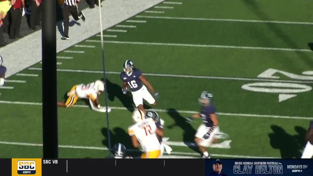 Tyrell Davis with a Spectacular TD vs. UL Monroe Warhawks - ESPN Video