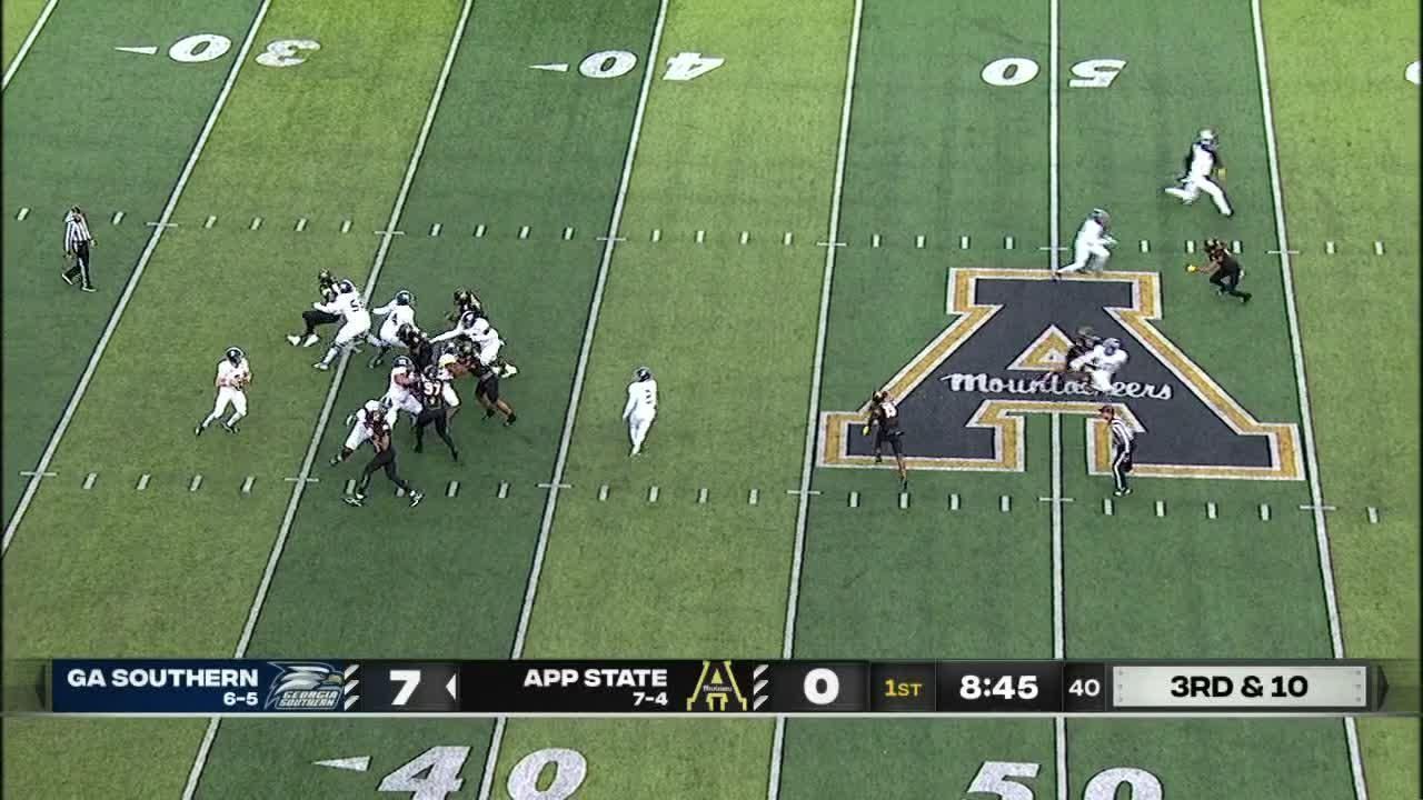 Tyrek Funderburk gets the interception vs. Georgia Southern - ESPN Video