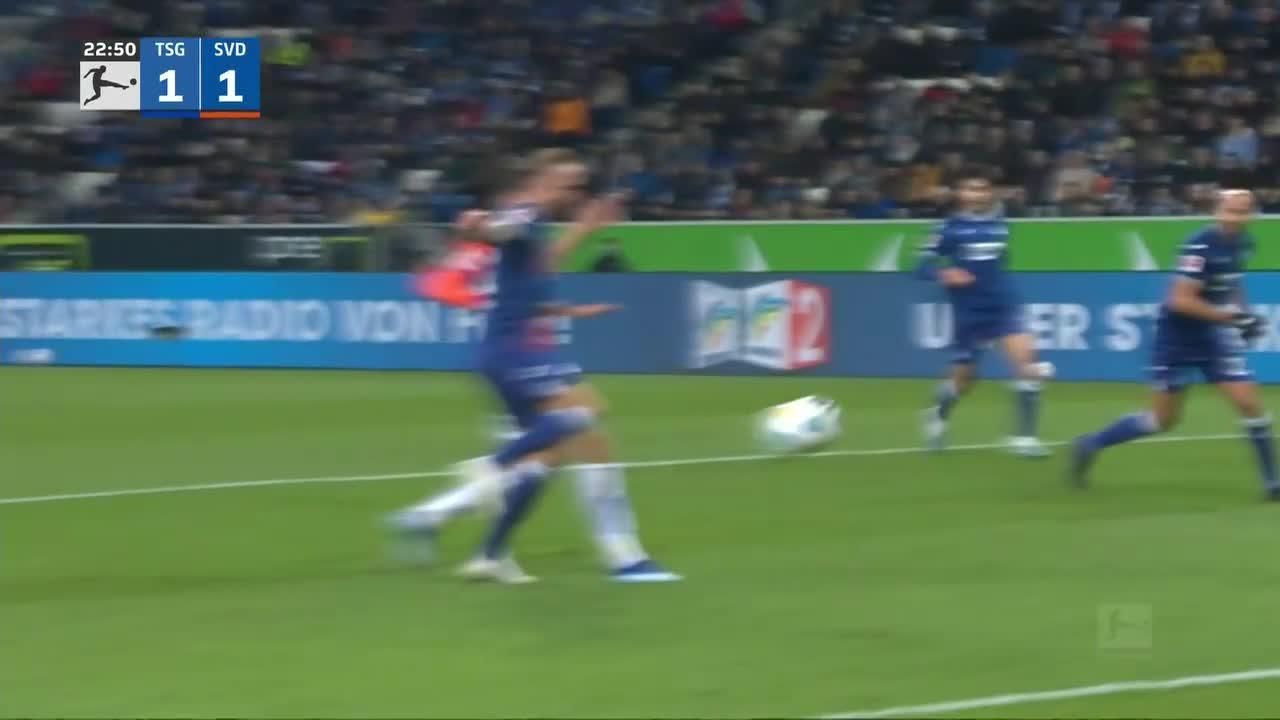 Luca Pfeiffer Goal 23' TSG Hoffenheim - SV Darmstadt 98 - ESPN Video