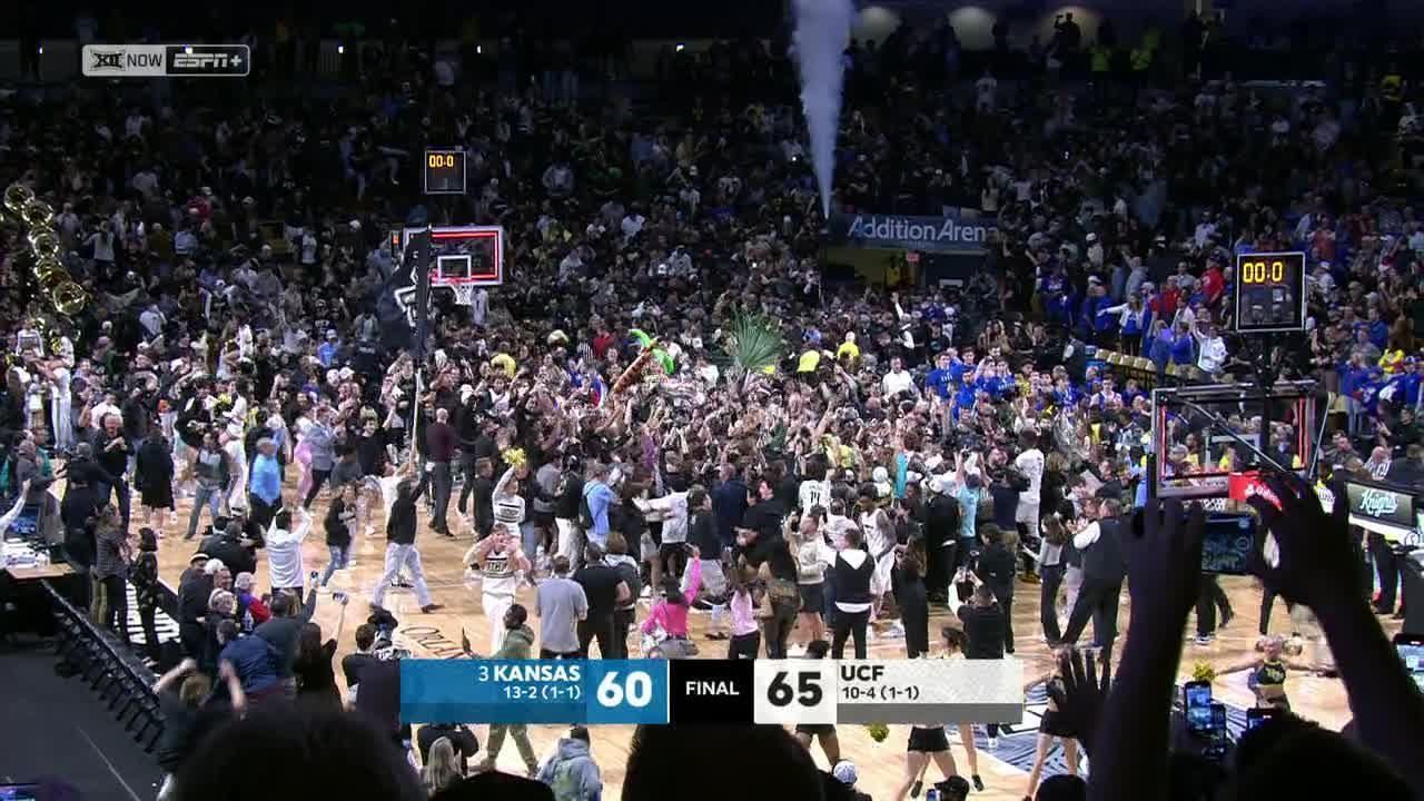 UCF fans storm court after win over No. 3 Kansas - ESPN Video