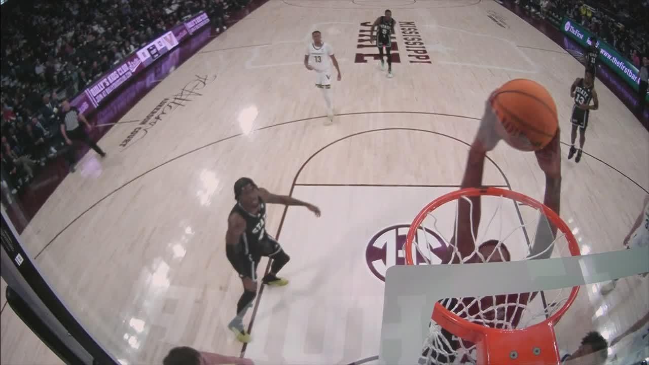 Jimmy Bell Jr. grabs the rebound and slams in the dunk - ESPN Video