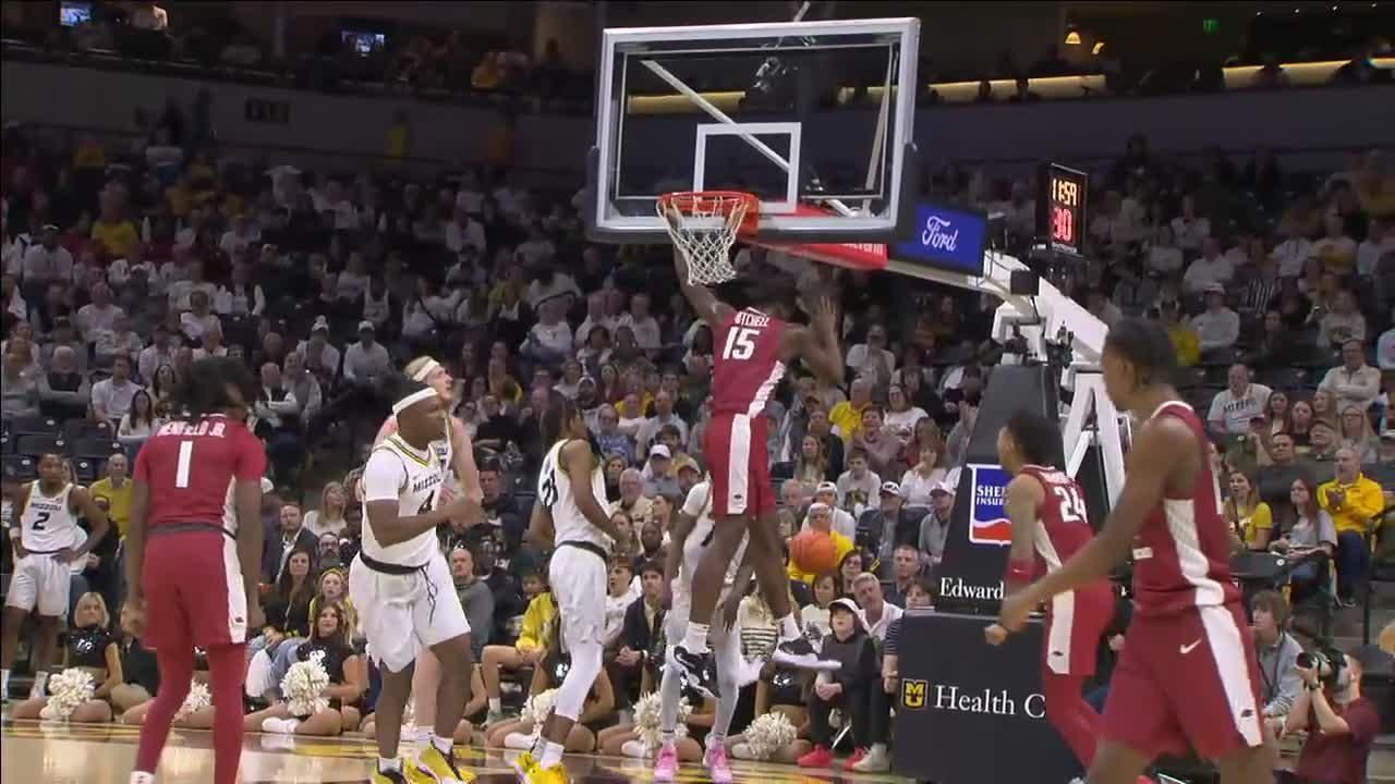 Keyon Menifield elevates for slam dunk vs. Missouri Tigers - ESPN Video