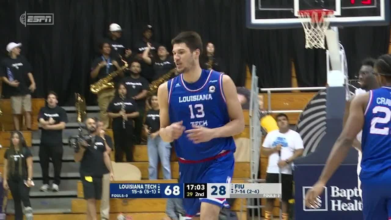 Daniel Batcho throws down dunk for Louisiana Tech - ESPN Video