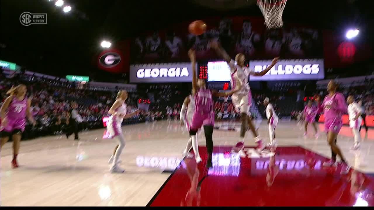 Eniya Russell sends the shot away - ESPN Video