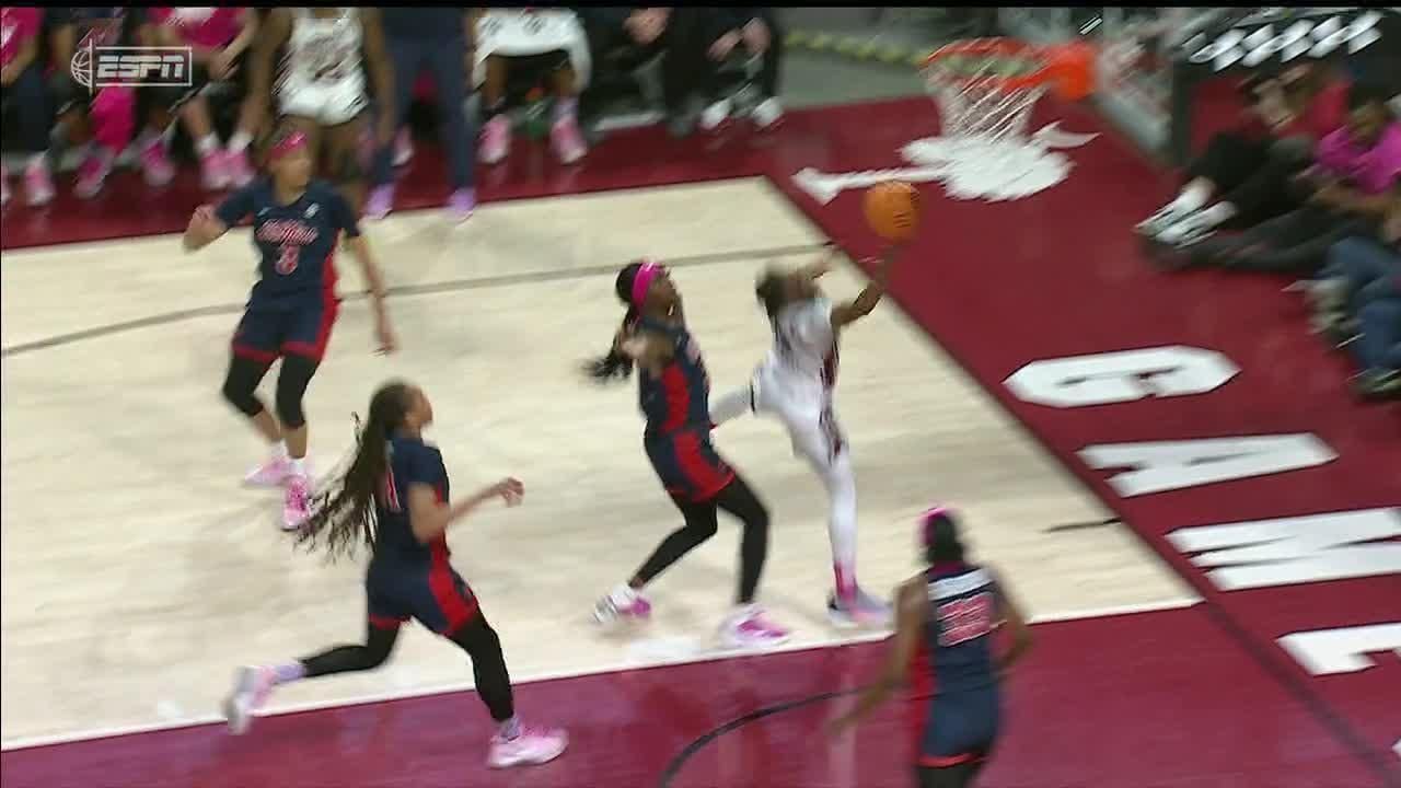 MiLaysia Fulwiley beats the halftime buzzer - ESPN Video